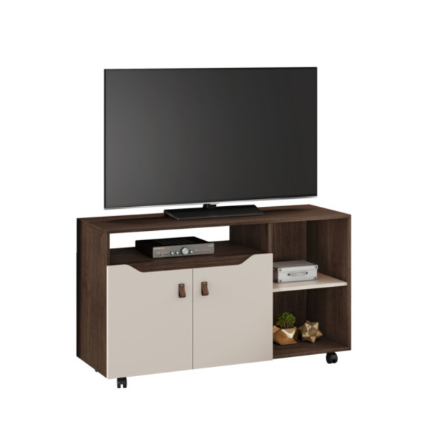 Rack Para Tv Até 49 Com 2 Portas Seleto - Jcm Movelaria Café-off White ...