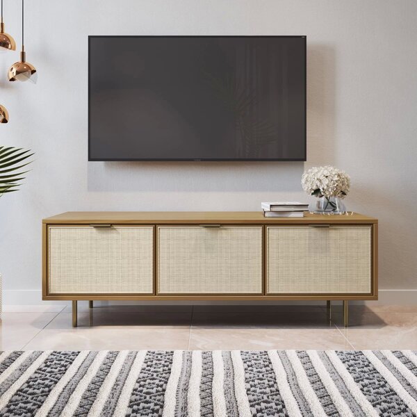 Rack Para Tv Até 50 Polegadas 136cm 3 Gavetas Madeira Maciça Buriti ...