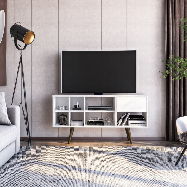 Rack Para Tv Até 50 Polegadas 136cm Retrô Com 7 Nichos E 1 Gaveta 2335 ...