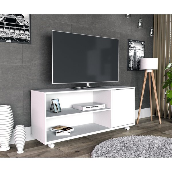 Rack Para Tv Até 50 Polegadas Com Rodízios 1 Porta 2 Nicho Appunto Branco | Leroy Merlin