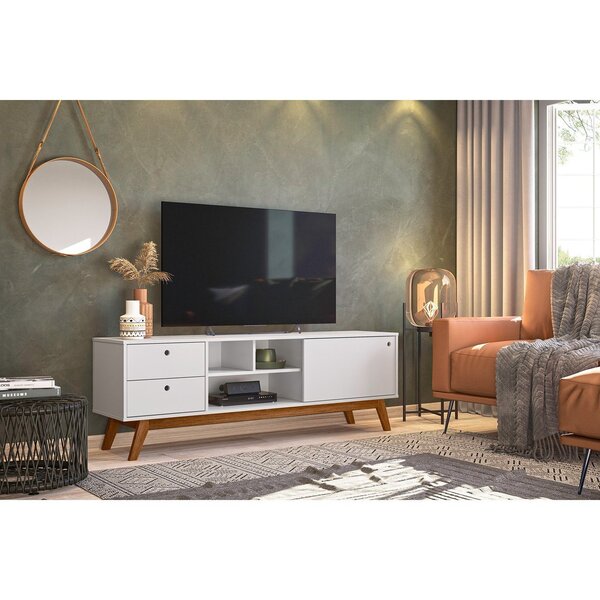 Rack Para Tv Até 55 Polegadas 1 Porta 2 Gavetas 2 Nichos Retro Lubeck 85 Olivar Branco | Leroy ...