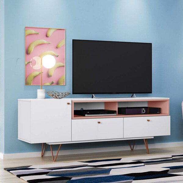 Rack Para Tv Até 55 Polegadas 1 Porta 2 Gavetas Retro Metal Alasca ...