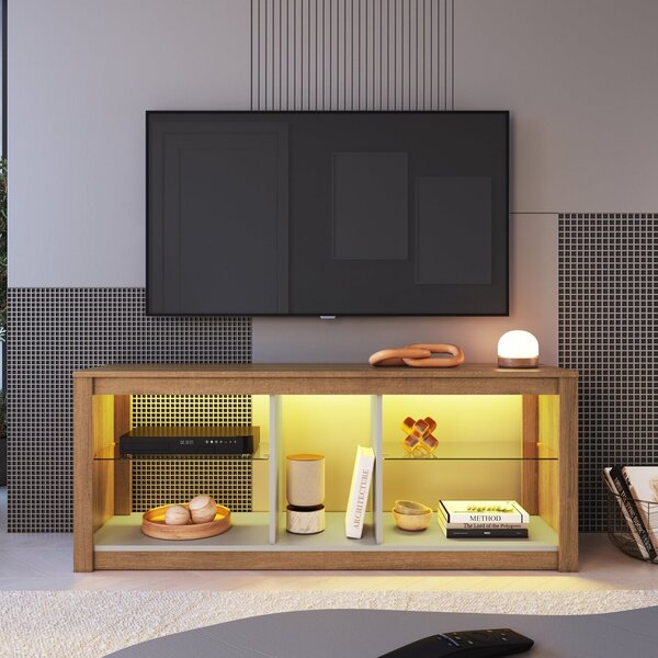 Rack Para Tv Até 55 Polegadas Com Led 136cm 2 Prateleiras Em Vidro ...