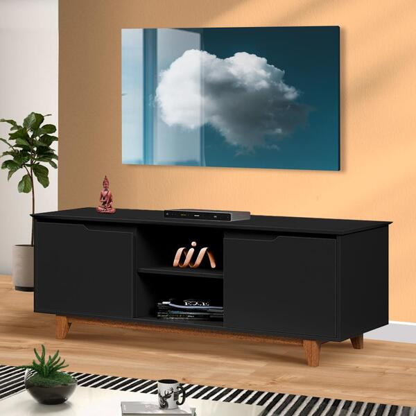 Rack Para Tv Até 55 Polegadas Preto Freijó Flex Luxe Shop Jm | Leroy Merlin