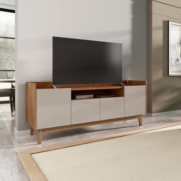 Rack Para Tv Até 60 Polegadas 4 Portas 1 Nicho 158cm Adria Versátile Cedro/off White | Leroy Merlin