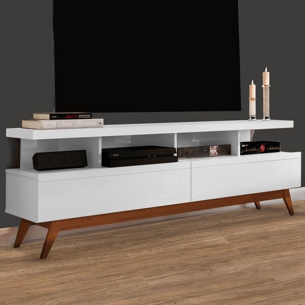 Rack Para Tv Até 60 Polegadas Vivare Wood 2 Gavetas Branco - Giga ...