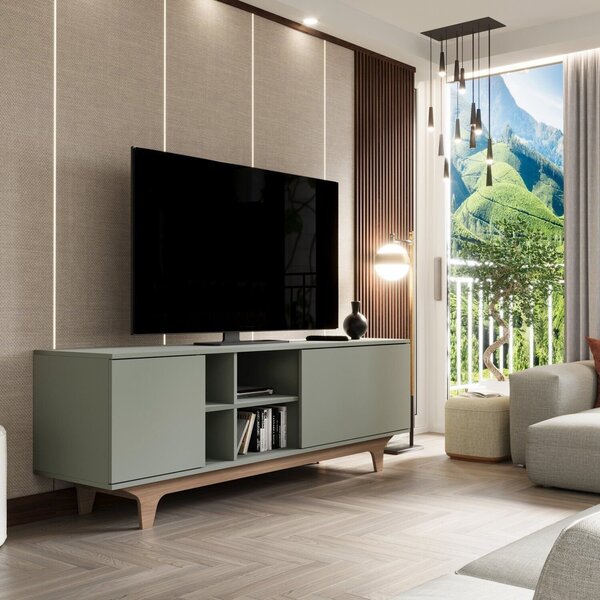 Rack Para Tv Até 65 Polegadas 100% Mdf 160cm X40cm Lars Verde/freijó ...