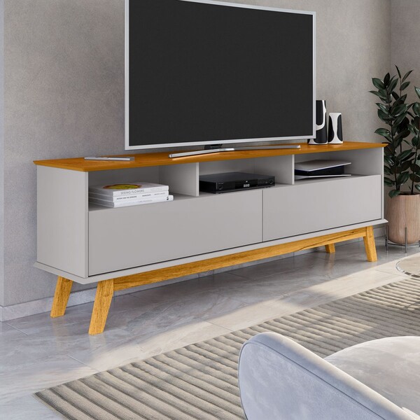 Rack Para Tv Até 65 Polegadas Elegant 2 Portas Naturalle/off White ...