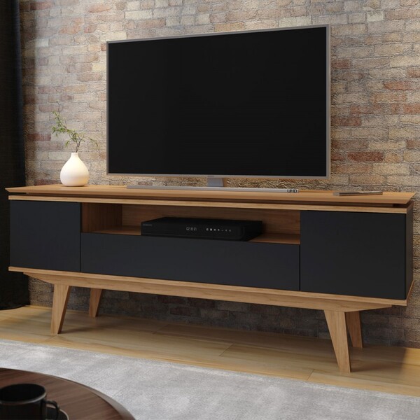 Rack Para Tv Até 65 Polegadas Iris 2 Portas 1 Gaveta Camaru/preto ...