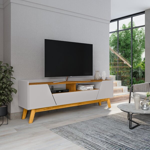 Rack Para Tv Até 70 Polegadas Mdf 180cm Pés Em Madeira Maciça Portas 1 ...