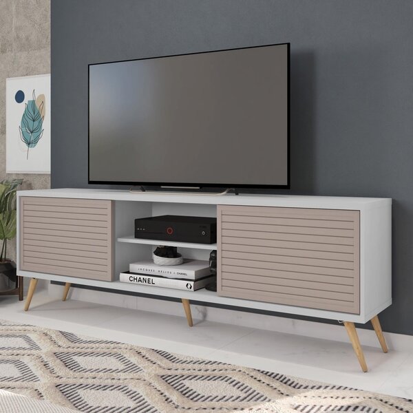 Rack Para Tv Até 72 Polegadas Retrô 180cm Em Bp Porta Pier Multiverso Branco/cacao | Leroy Merlin