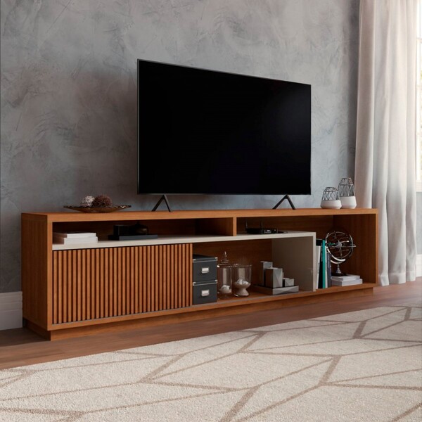 Rack Para Tv Até 75 Polegadas Columbus 1 Porta Naturalle/off White ...