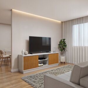 Rack Para Tv Até 75 Polegadas Com 2 Portas Ripadas Burgos Off White ...