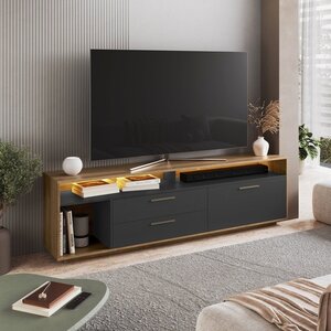 Rack Para Tv Até 75 Polegadas Com Led 200cm Reims Sala De Estar Marrom ...