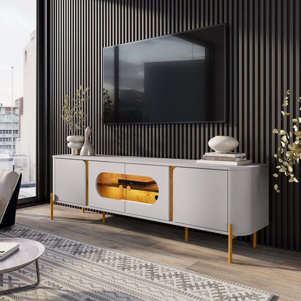 Rack Para Tv Até 75 Polegadas Com Led Bordas Arredondadas Juquehy Off ...