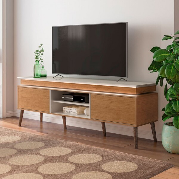 Rack Para Tv Até 75 Polegadas Com Led Lumina 2 Portas Cinamomo/off ...