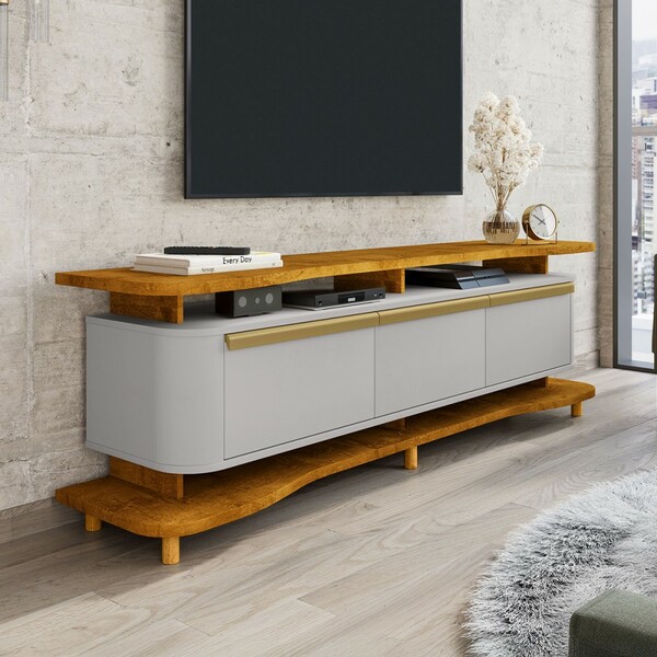 Rack Para Tv Até 75 Polegadas Guarapari 3 Portas Naturalle/off White ...