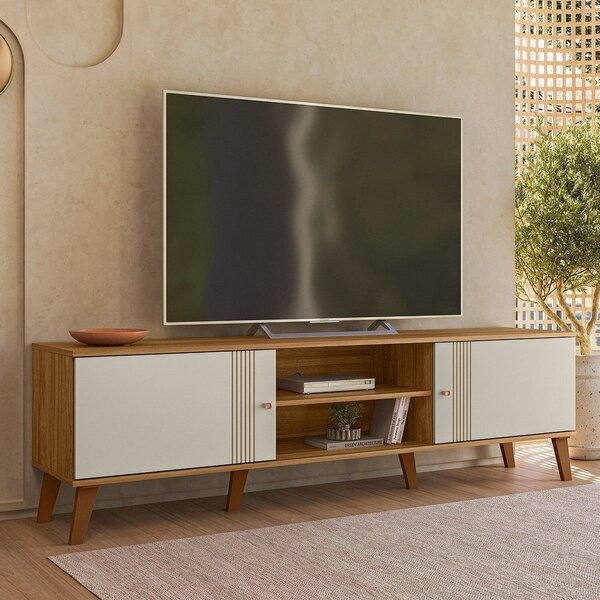 Rack Para Tv Até 75 Polegadas Mdf 180cm 2 Portas Denver Marrom Nature ...