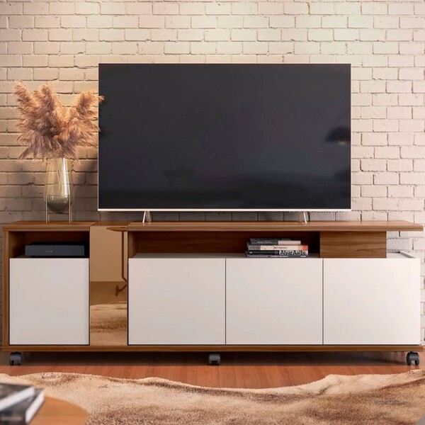 Rack Para Tv Até 75 Polegadas New Cristal 4 Portas Nogueira San Remo ...