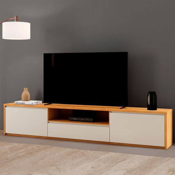 Rack Para Tv Até 75 Polegadas Piazza 3 Gavetas Naturalle/off White ...
