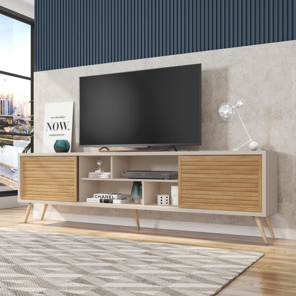 Rack Para Tv Até 75 Polegadas Retrô 220cm Em Bp Porta Pier Multiverso Off White/buriti | Leroy ...