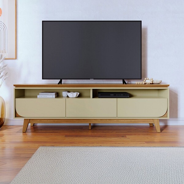 Rack Para Tv Até 75 Polegadas Selene 3 Gavetas Cumaru/opala - Madetec | Leroy Merlin