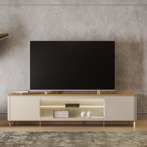 Rack Para Tv Até 84 Polegadas Com Led Mdf 239cm Santorini Branco Tauari ...