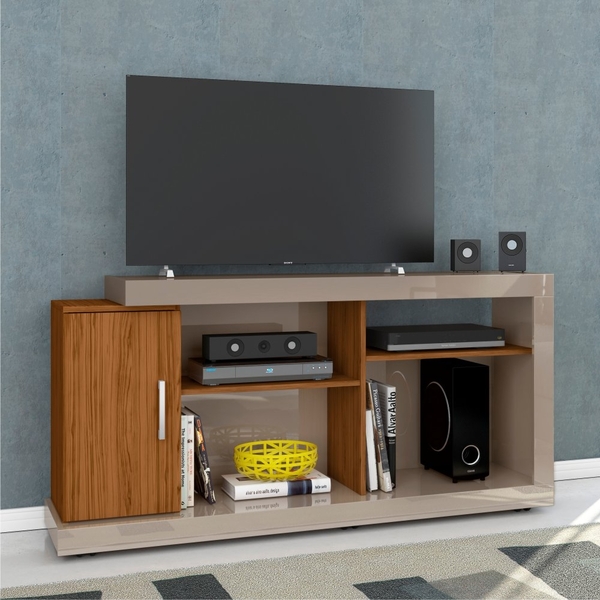 Rack Para Tv Com Prateleiras Lane Fendi Naturale | Leroy Merlin