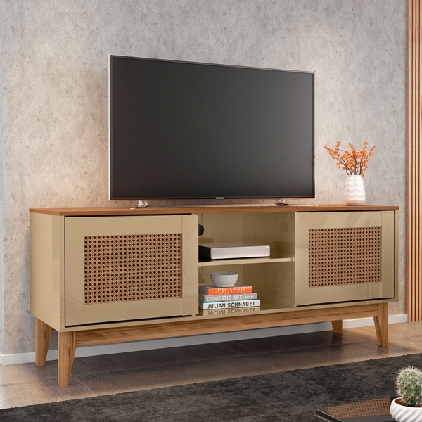 Rack Para Tv Diamond Com Pintura Efeito Palha Champagne Cedro | Leroy ...