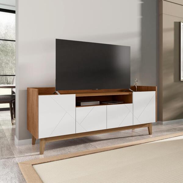 Rack Para Tv Jayce Cedro Branco | Leroy Merlin