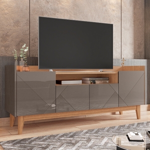 Rack Para Tv Jayce Detalhe Frisado Cinza Noce | Leroy Merlin