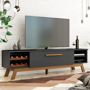 Rack Para Tv Minerva Preto Amêndoa | Leroy Merlin