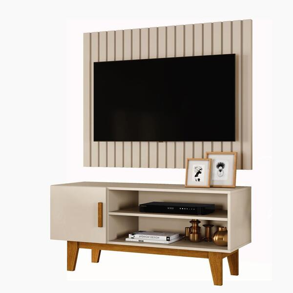 Rack Para Tv Sala Com Painel Retrô 1,10m X 0,55m Até 42" | Leroy Merlin