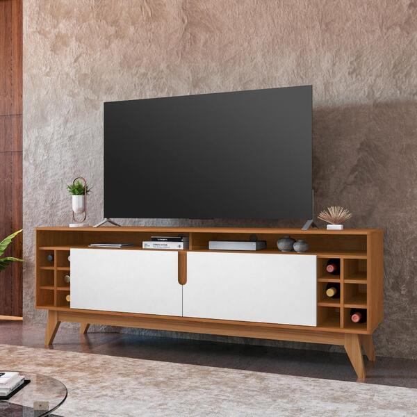 Rack Para Tv Stella 135 Com Adega Cedro Branco | Leroy Merlin