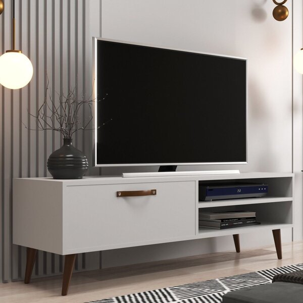 Rack Retrô Para Tv Até 50 Polegadas 125cm Palito Miami Branco Branco ...