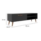 Rack Retrô Para Tv Até 50 Polegadas 125cm Palito Miami Preto Preto ...
