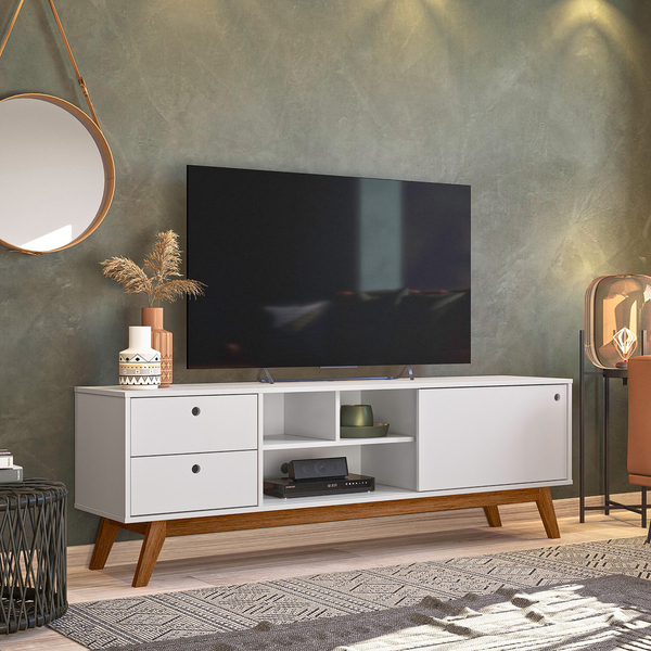 Rack Retro Tv 60 Polegadas Lubeck 85 Branco | Leroy Merlin