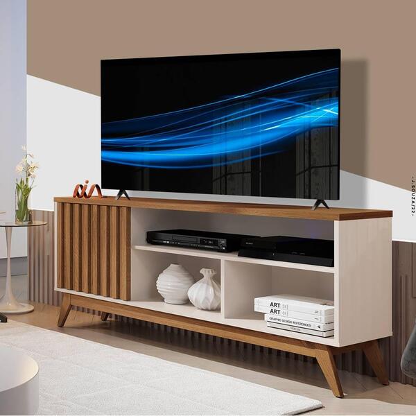 Rack Ripado Para Tv 55 Polegadas Off White Freijo Malbec Germai | Leroy Merlin