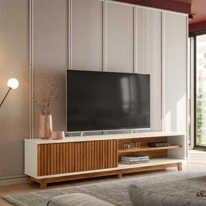 Rack Ripado Para Tvs 75 Polegadas Leila Cinamomo Off-white | Leroy Merlin