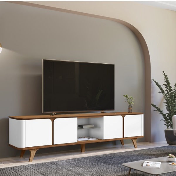 Rack Roma 2.17 Cedro/branco - Casa D Móveis | Leroy Merlin