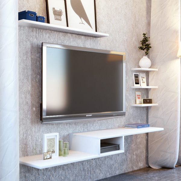 Rack Suspenso Branco Retro Sem Painel Sala Pra Smart Tv 42 | Leroy Merlin