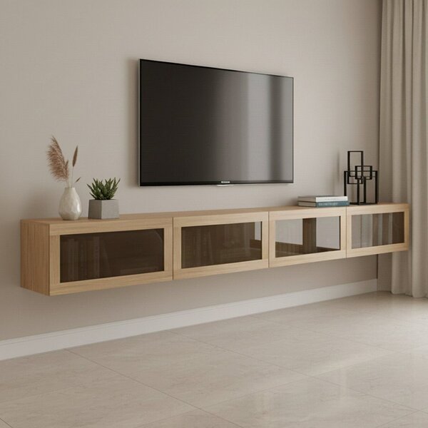 Rack Suspenso Para Tv 4 Porta Basculante 320cm R1501 Yescasa Marrom ...