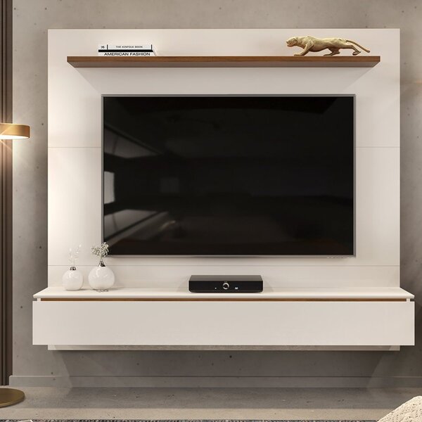 Rack Suspenso Para Tv Até 60 Polegadas 1 Porta 1 Prateleira Marley Dj Móveis Off White/freijó ...