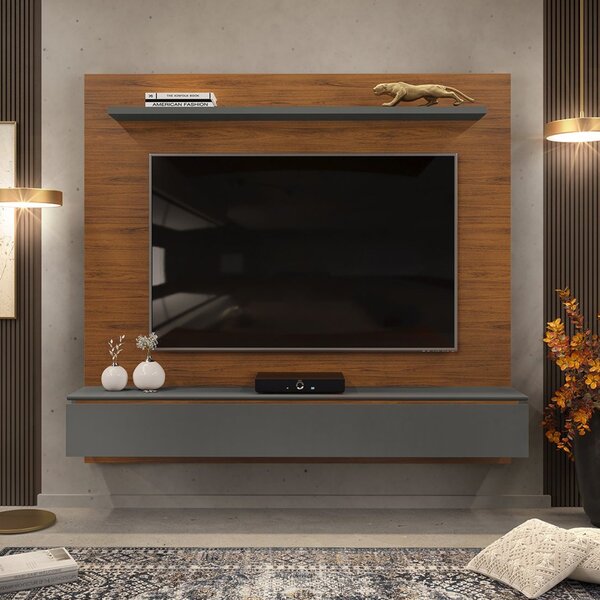 Rack Suspenso Para Tv Até 60 Polegadas 1 Porta 1 Prateleira Marley Dj Móveis Freijó/cinza Urbano ...