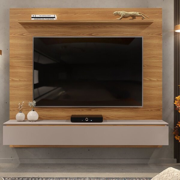 Rack Suspenso Para Tv Até 60 Polegadas 1 Porta 1 Prateleira Marley Dj Móveis Carvalho Nobre/griz ...