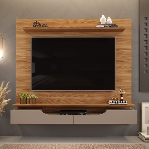 Rack Suspenso Para Tv Até 60 Polegadas 2 Portas 1 Prateleira Levi Dj Móveis Carvalho Nobre/griz ...