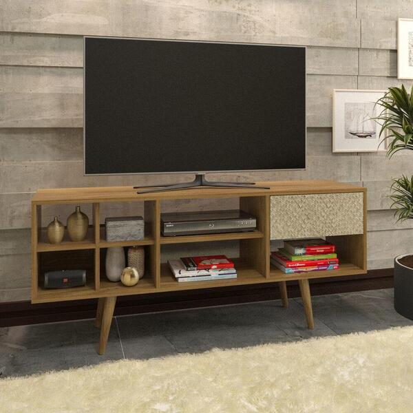 Rack Tv 42" Com 1 Gaveta Multimóveis Cr45006 Natural/palha | Leroy Merlin