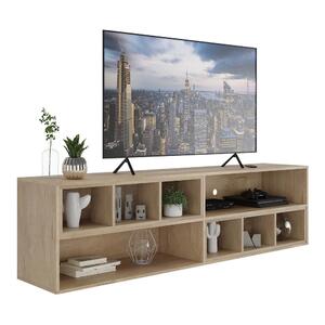 Rack 2 Portas E Painel Ripado Para Tv Até 70 Polegadas Porto Espresso Móveis Preto Chumbo/nature ...