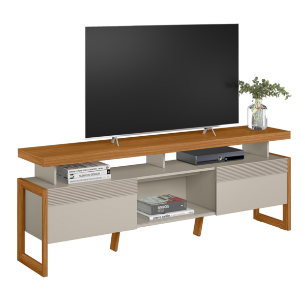 Rack Tv Até 70' Pé Com Moldura Leicester Nature Off-white | Leroy Merlin