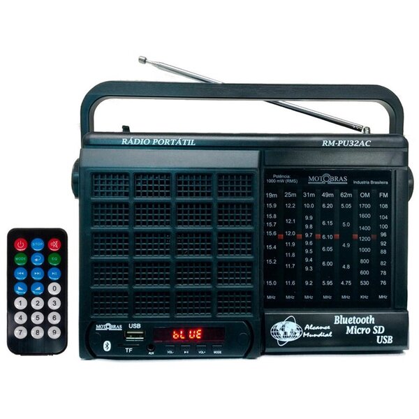 Rádio Portátil Motobras Am/fm/oc 1000mw Rms Bluetooth Rm-pu32/ac ...